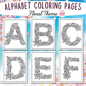 Alphabet Coloring Pages, Mindfulness Coloring, Flower Alphabet ...