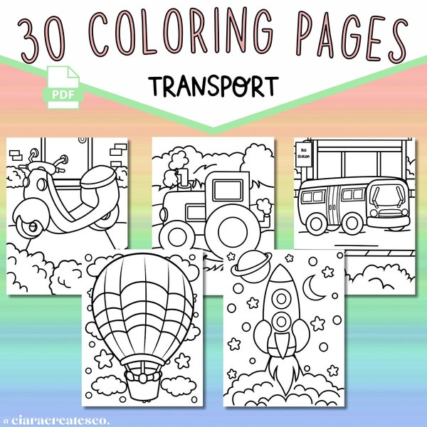 Coloring Pages for Kids Cars - Etsy