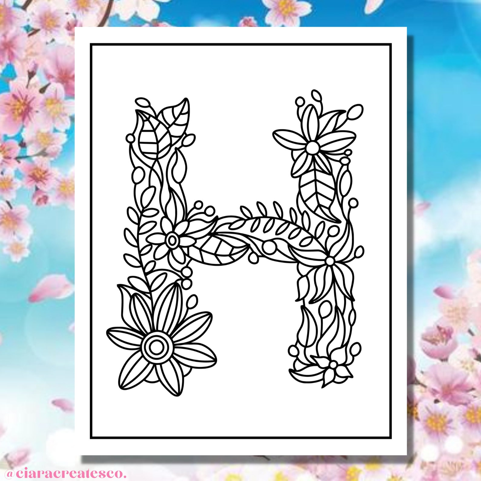 Alphabet Coloring Pages, Mindfulness Coloring, Flower Alphabet ...