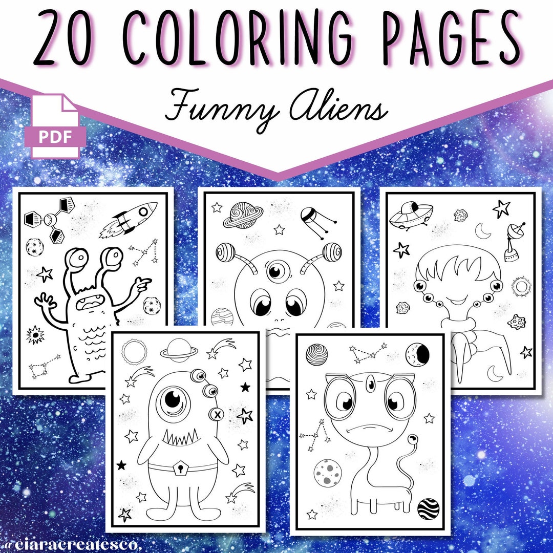 Alien Coloring Pages | Space Coloring Pages for Kids | Outer Space ...