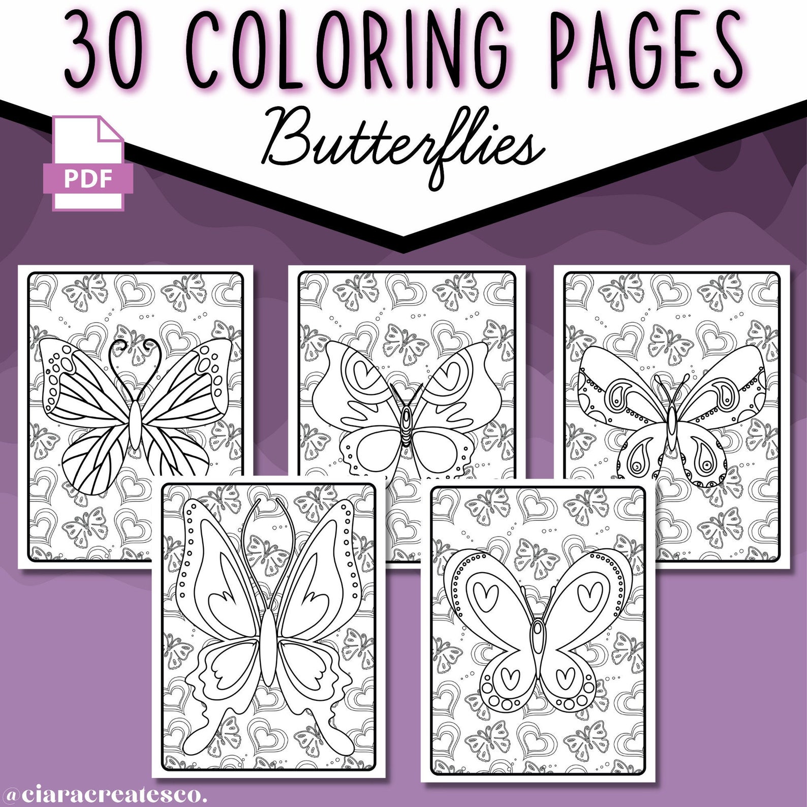 30 Butterfly Coloring Pages Butterfly Coloring Pages for Kids Birthday ...