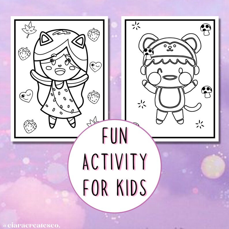 20 Kawaii Coloring Pages for Kids, Cute Printable Coloring Pages ...
