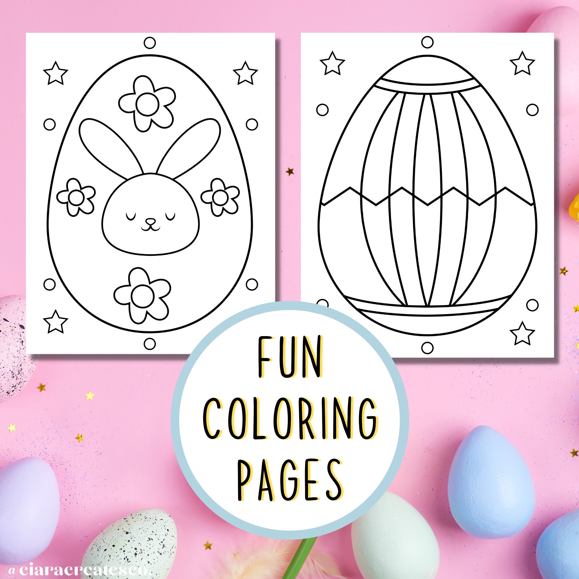 50 Easter Egg Coloring Pages, Easter Coloring Book, Easter Coloring ...