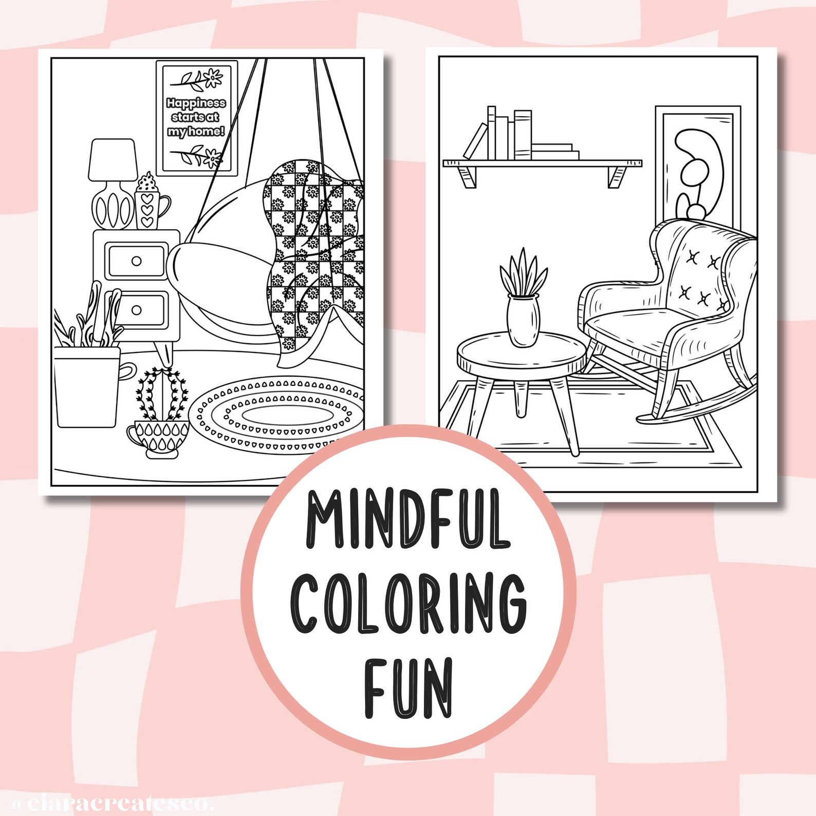 35 Cozy Home Coloring Pages, Cozy Spaces Coloring Book, Printable ...