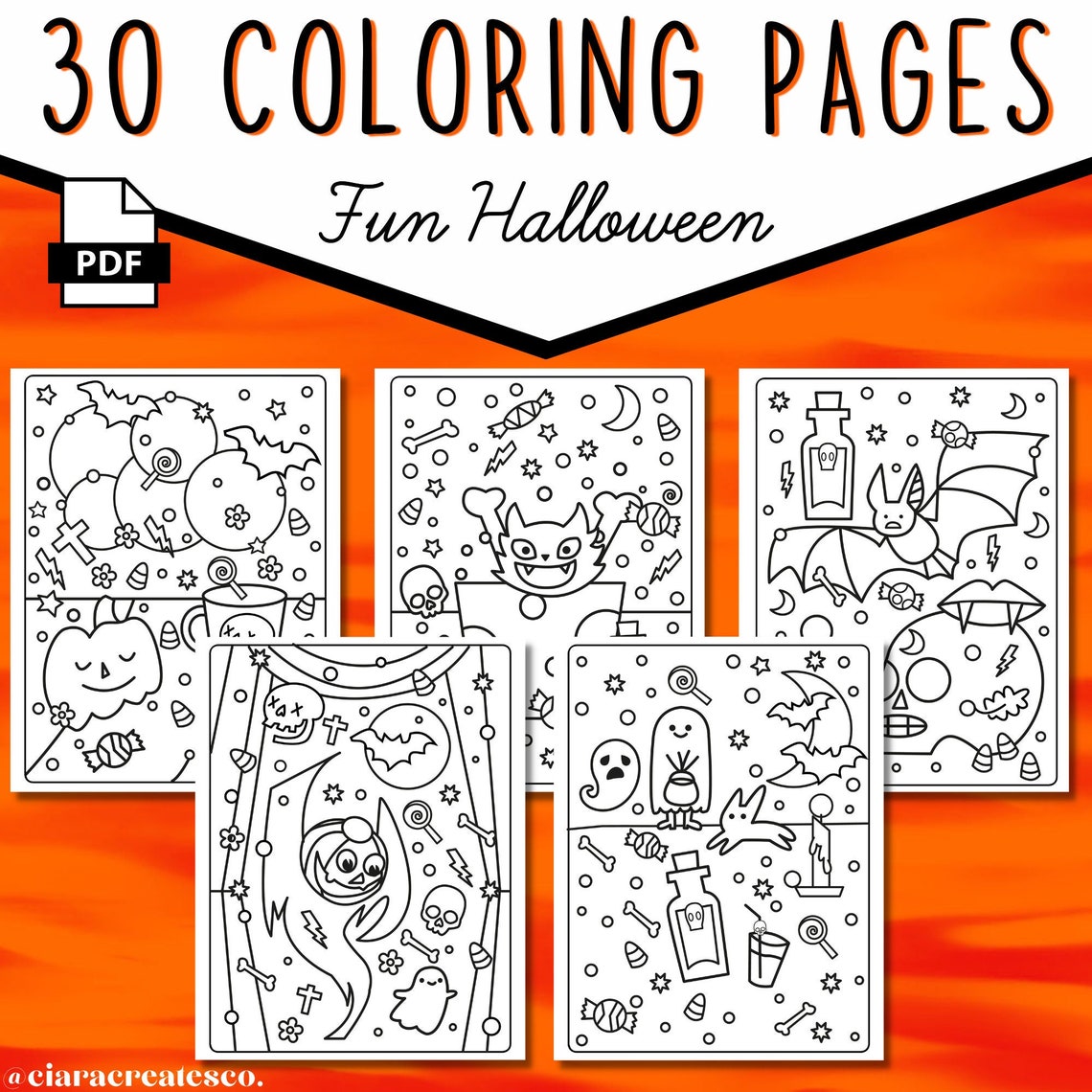 30 Halloween Coloring Pages for Kids Halloween Coloring Sheet Kids ...