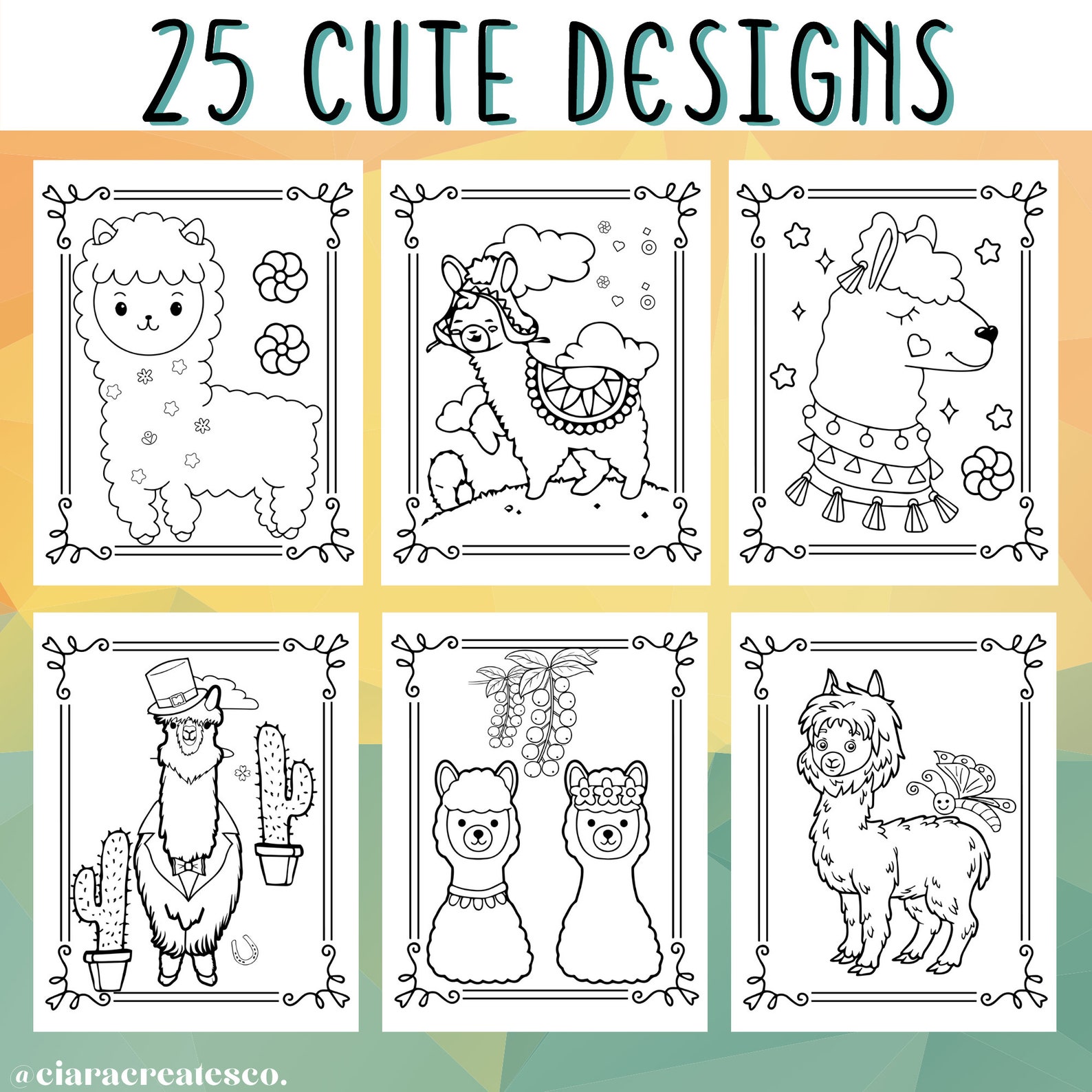 Llama Coloring Pages | Llama Coloring Pages for Girls, Teens & Kids ...