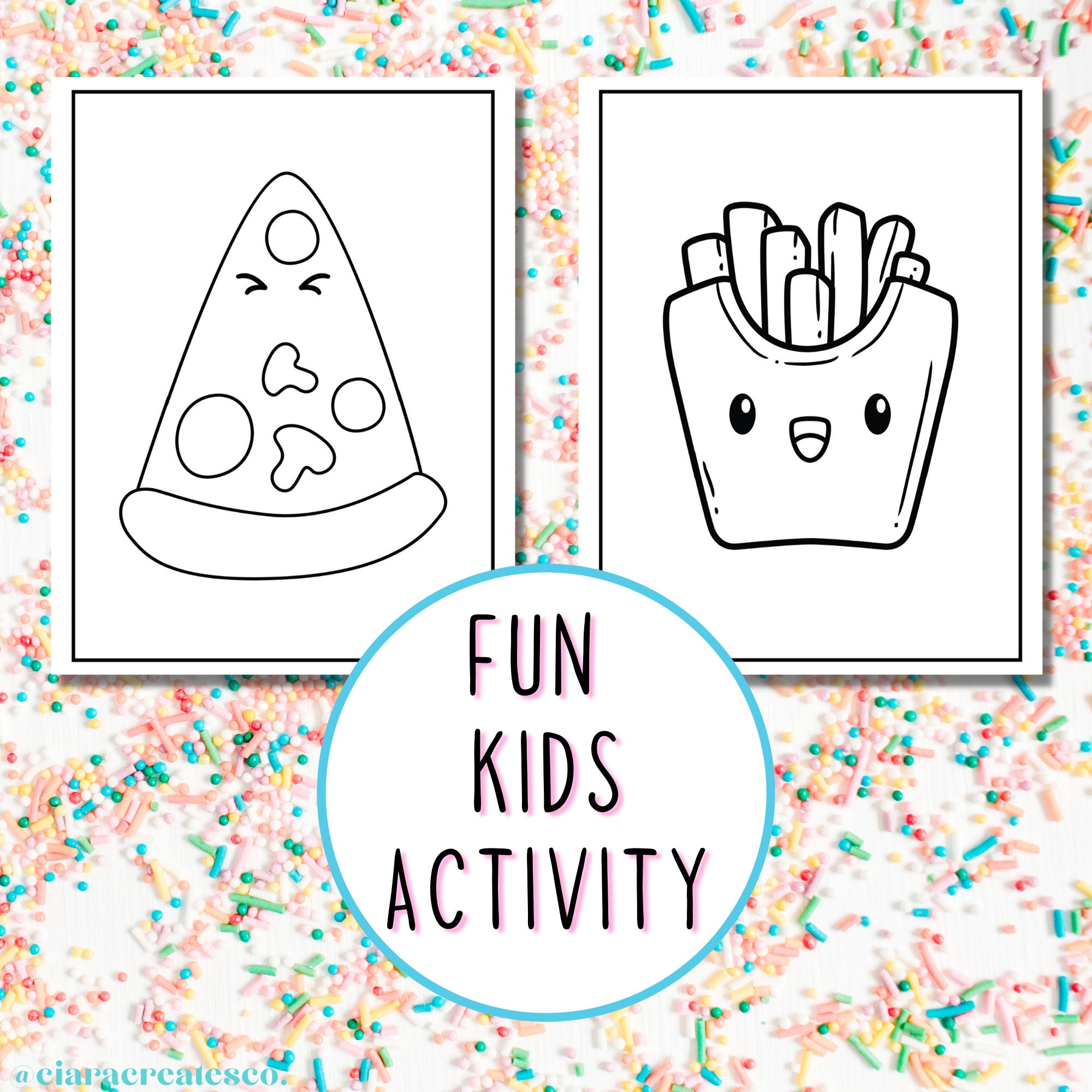 40 Cute Food Coloring Pages Food Coloring Pages For Kids | Etsy