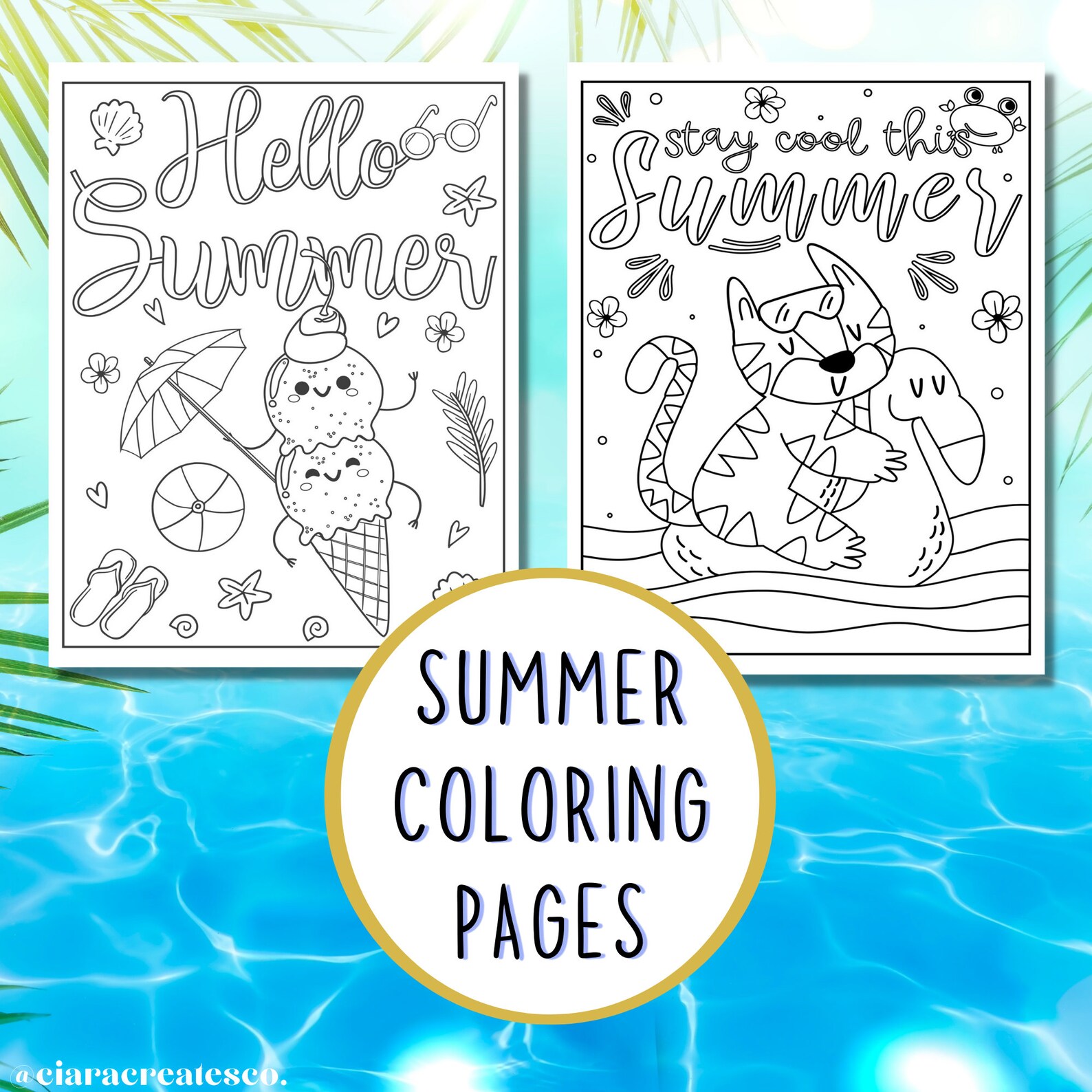 30 Summer Coloring Pages, Summer Coloring Pages for Kids, Summer ...