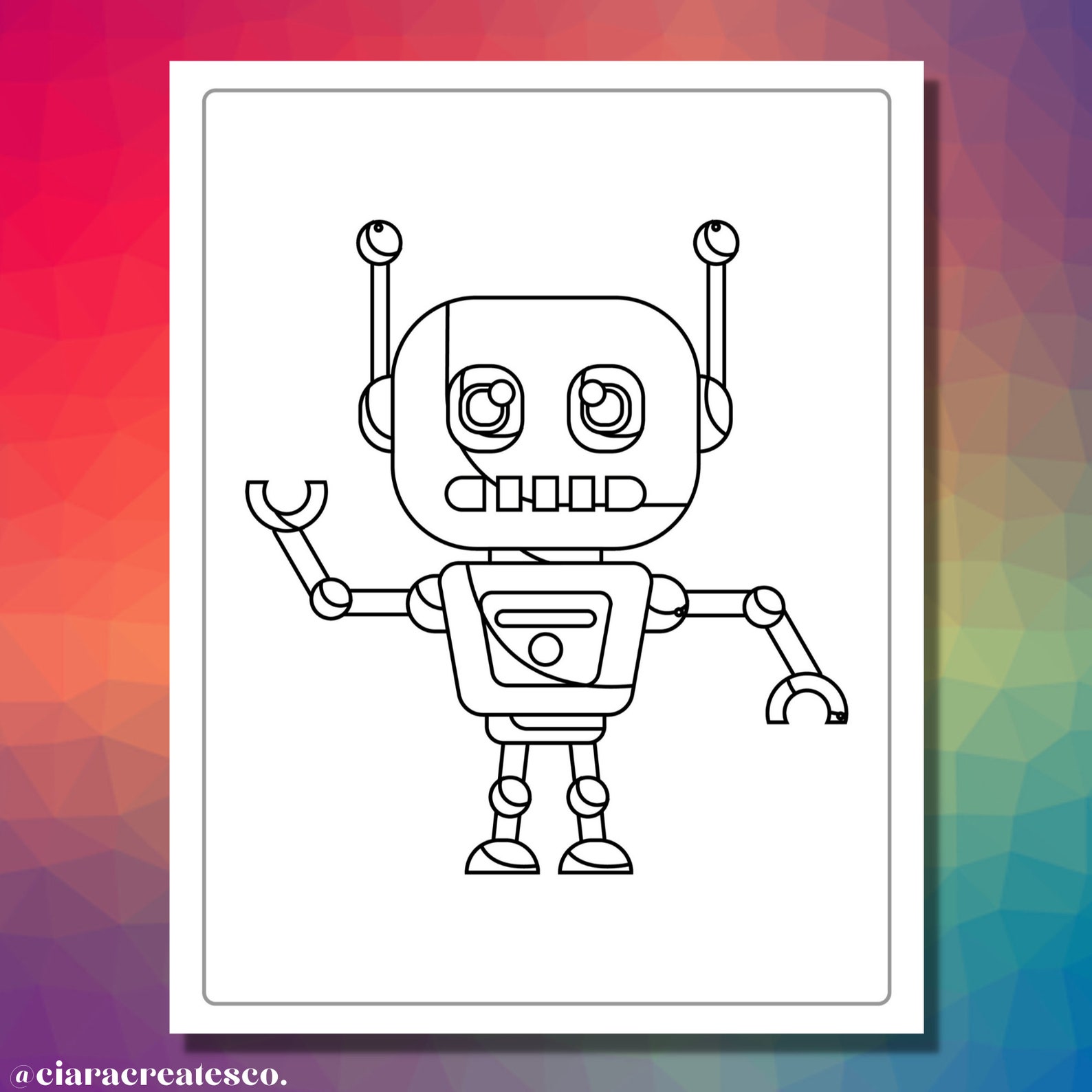 Robot Coloring Pages, Cute Robot Coloring Book, Robot Themed Birthday ...