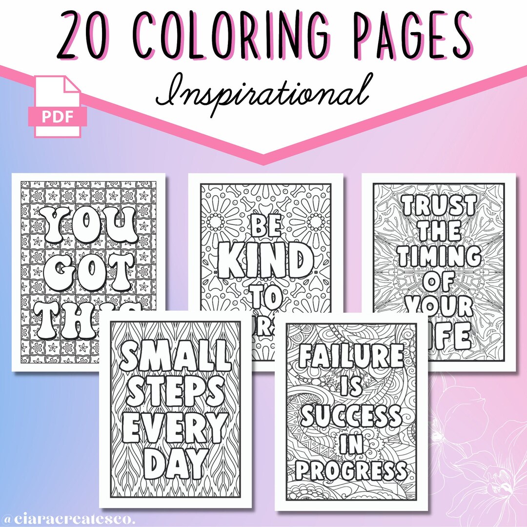 20 Inspirational Coloring Pages Coloring Book Pages Motivational ...