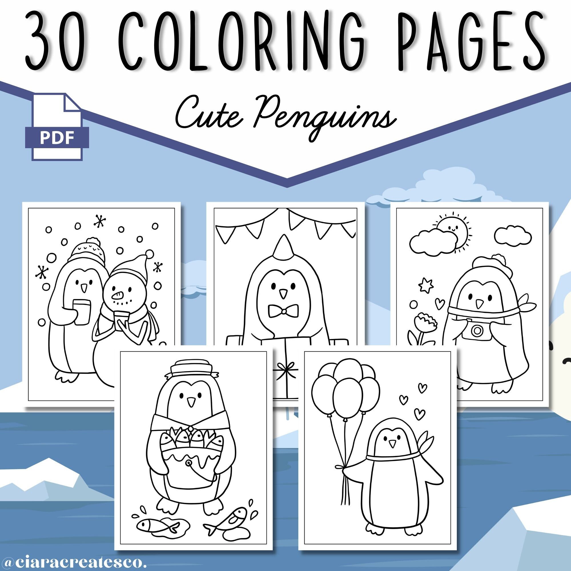 30 Penguin Coloring Pages, Coloring Pages for Kids, Birthday Party ...