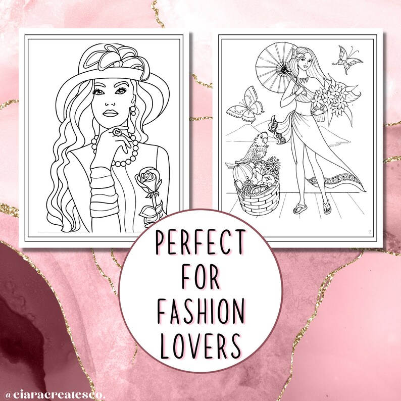 Fashion Coloring Pages, Fashion Coloring Book, Fashion Lover Kids Gift ...