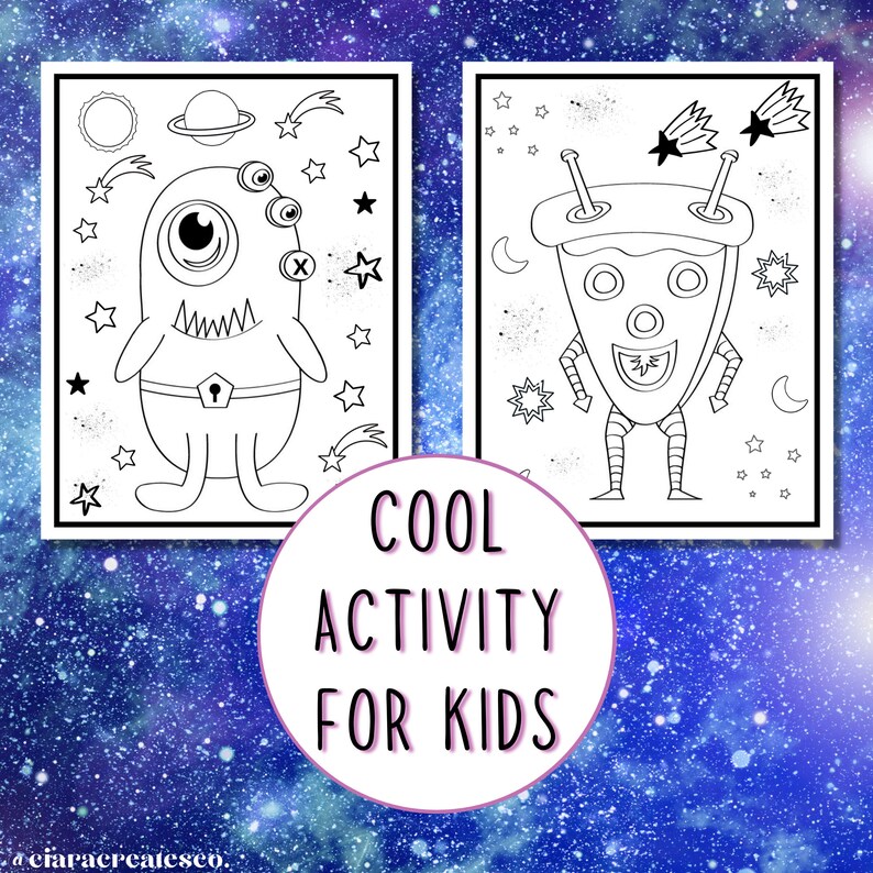 Alien Coloring Pages | Space Coloring Pages for Kids | Outer Space ...