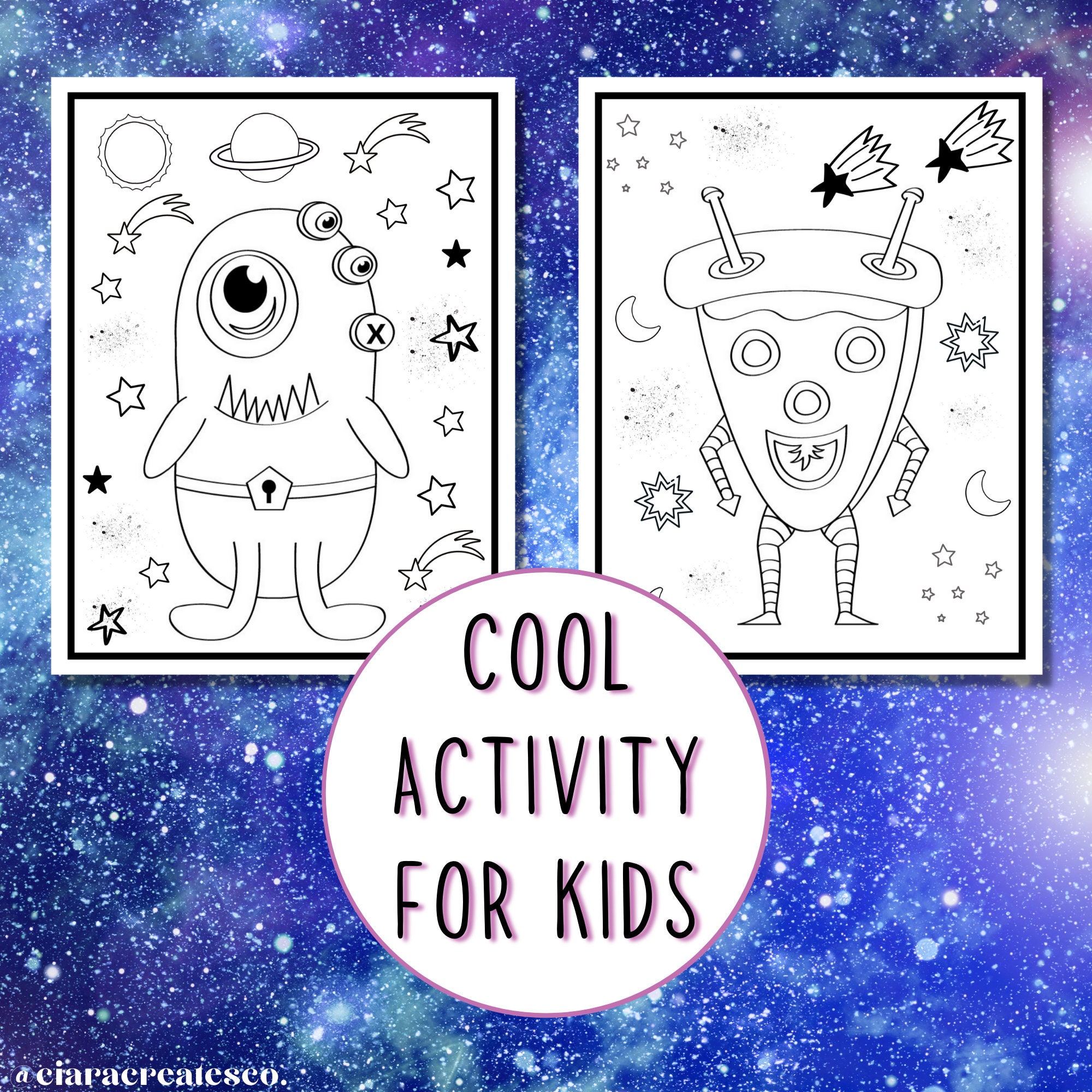 Alien Coloring Pages | Space Coloring Pages for Kids | Outer Space ...