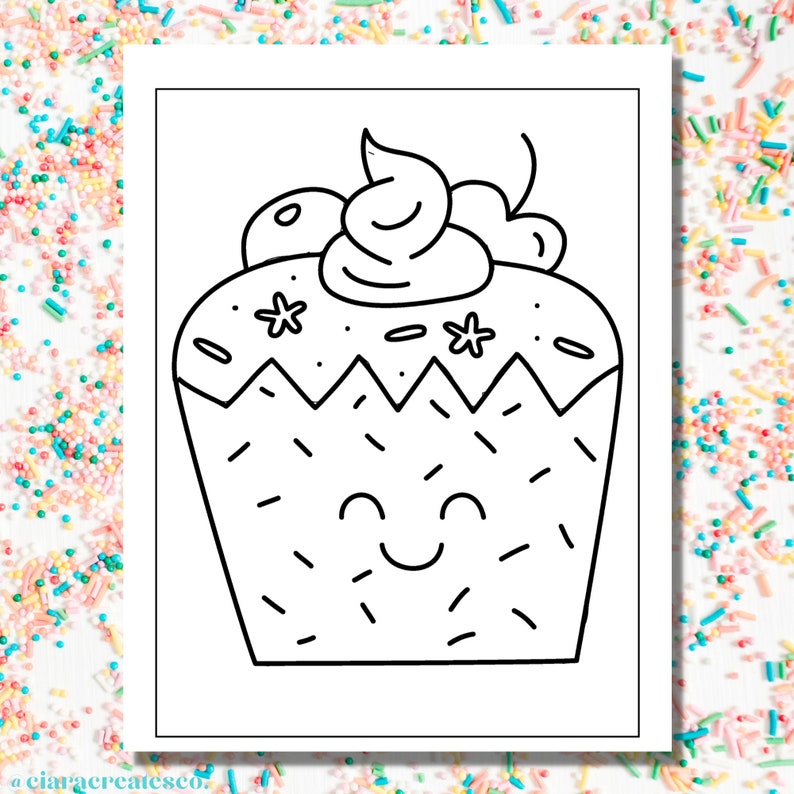 40 Cute Food Coloring Pages Food Coloring Pages for Kids | Etsy