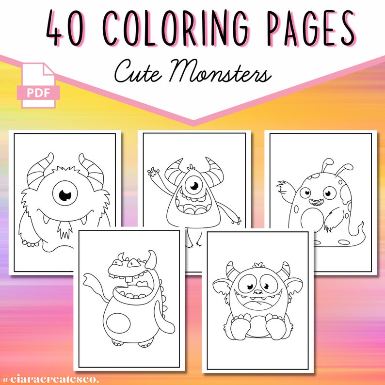 40 Cute Monster Coloring Pages for Kids, Monster Coloring Pages ...