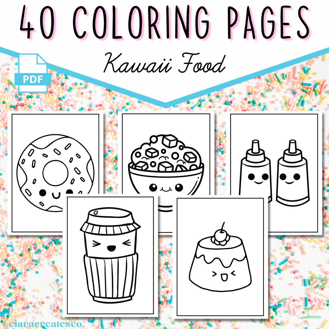 40 Cute Food Coloring Pages | Food Coloring Pages for Kids | Birthday ...