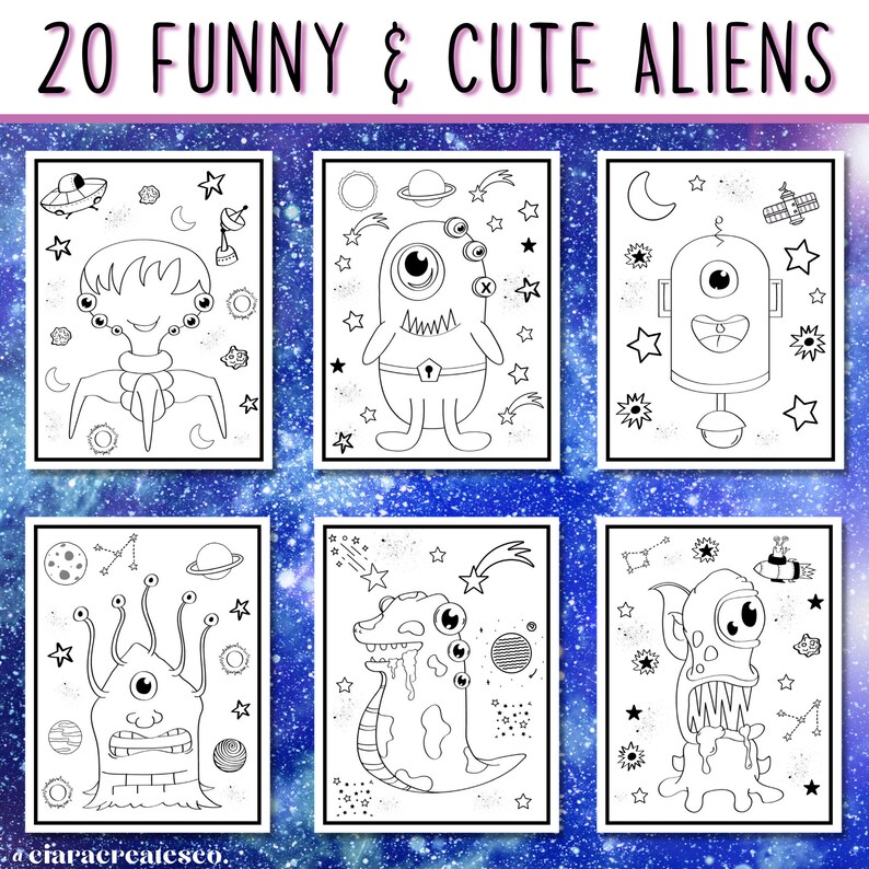 Alien Coloring Pages | Space Coloring Pages for Kids | Outer Space ...