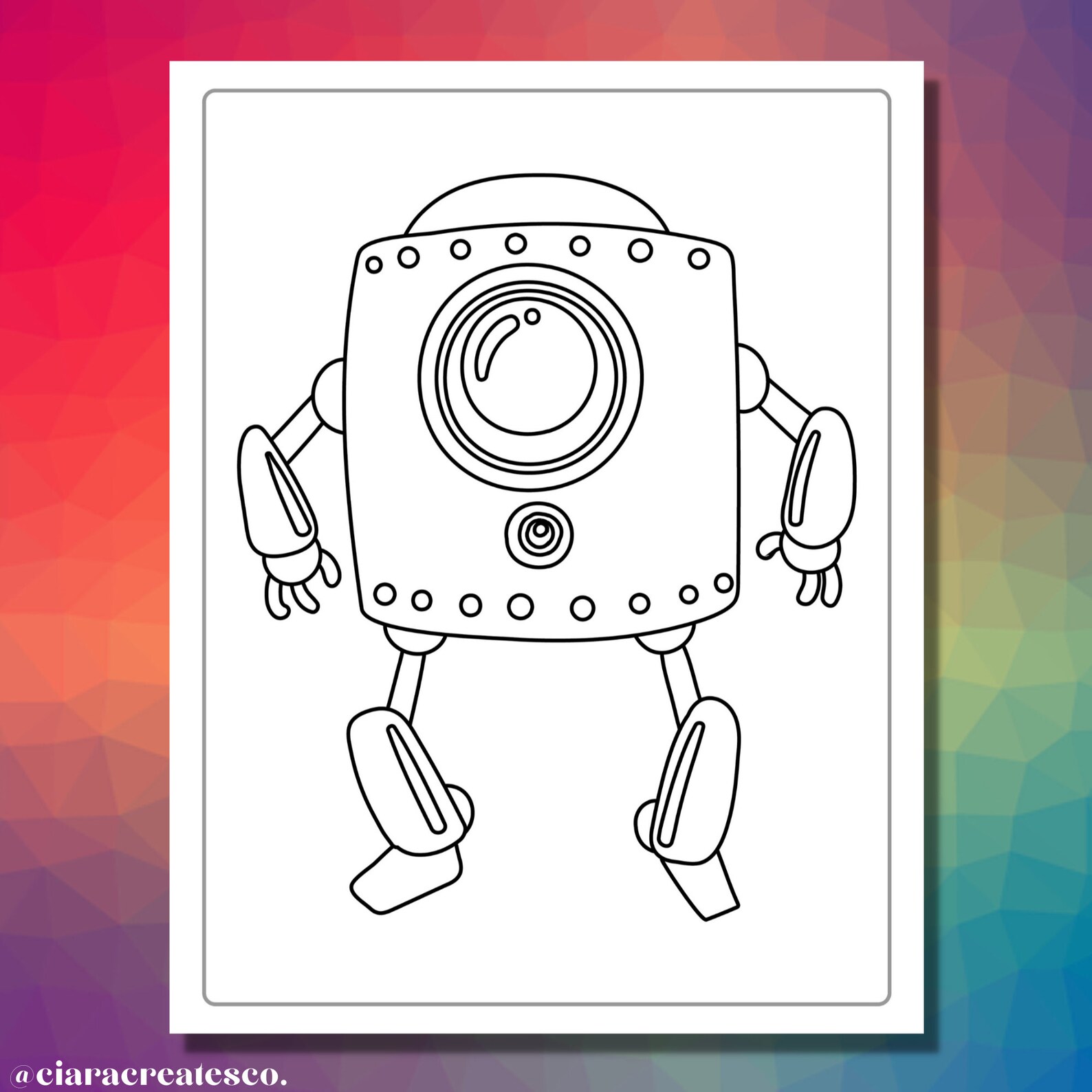 Robot Coloring Pages, Cute Robot Coloring Book, Robot Themed Birthday ...