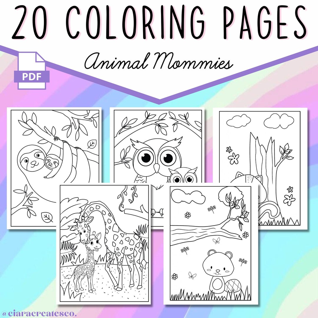 20 Cute Animal Coloring Pages | Farm Animals | Safari Animals | Jungle ...