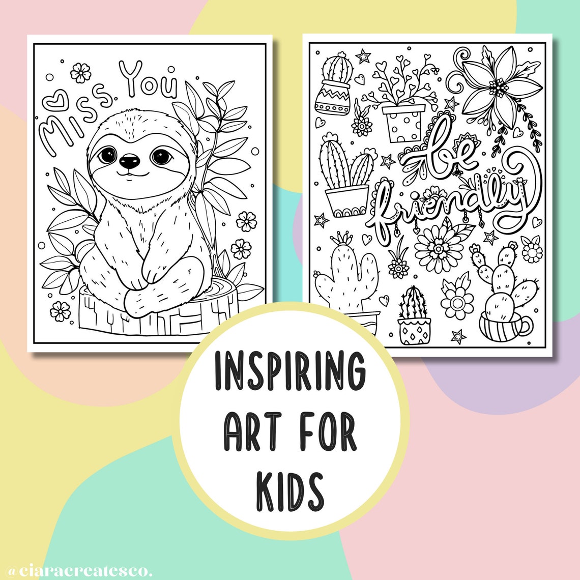 Inspirational Coloring Pages for Kids, Positive Affirmations ...