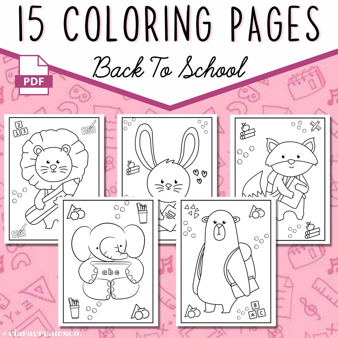 Cute Animal Coloring Pages Cute Back to School Coloring Pages Animal ...