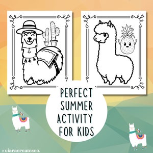 Llama Coloring Pages Llama Coloring Pages for Girls Teens & | Etsy