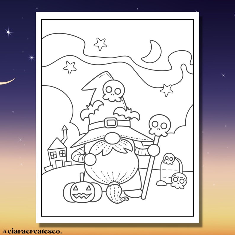 25 Cute Halloween Coloring Pages for Kids Gnome Coloring Pages ...