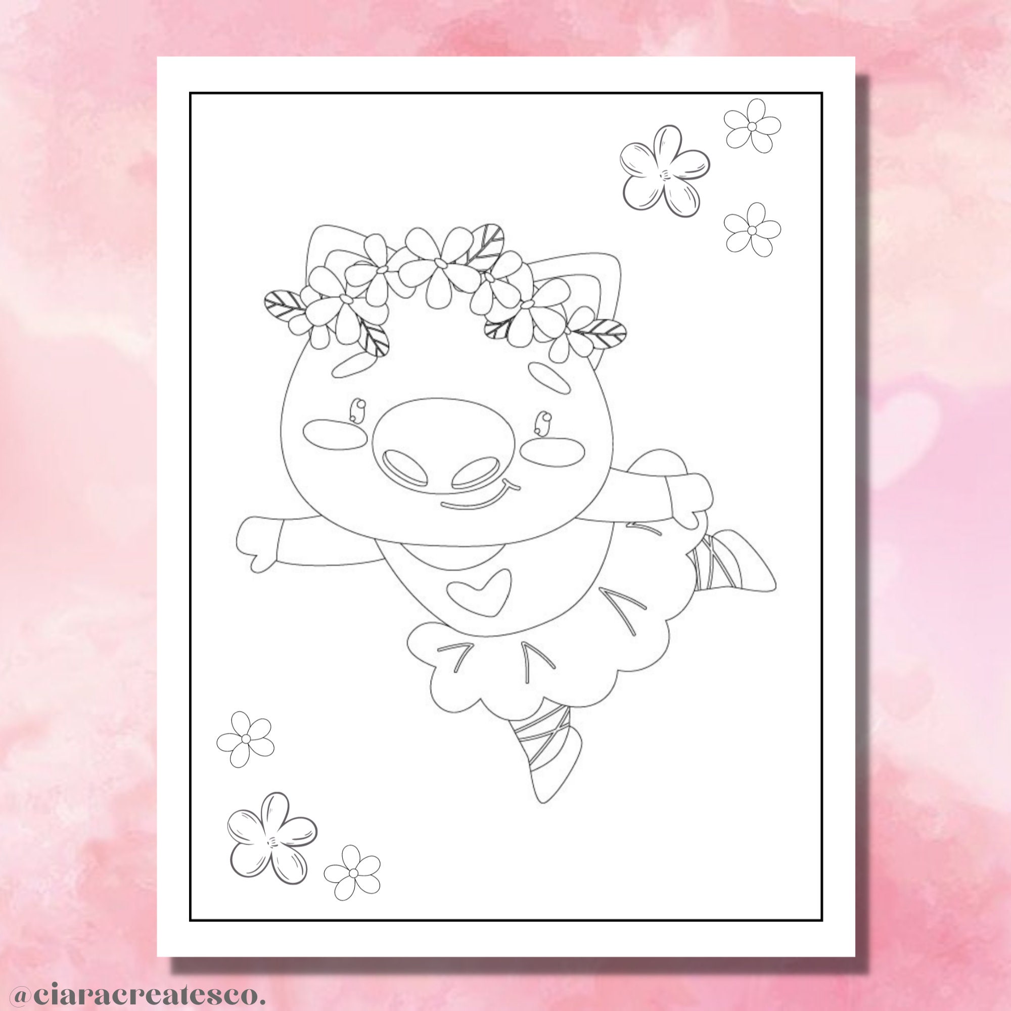 Ballerina Coloring Pages Ballet Animals Coloring Ballet - Etsy