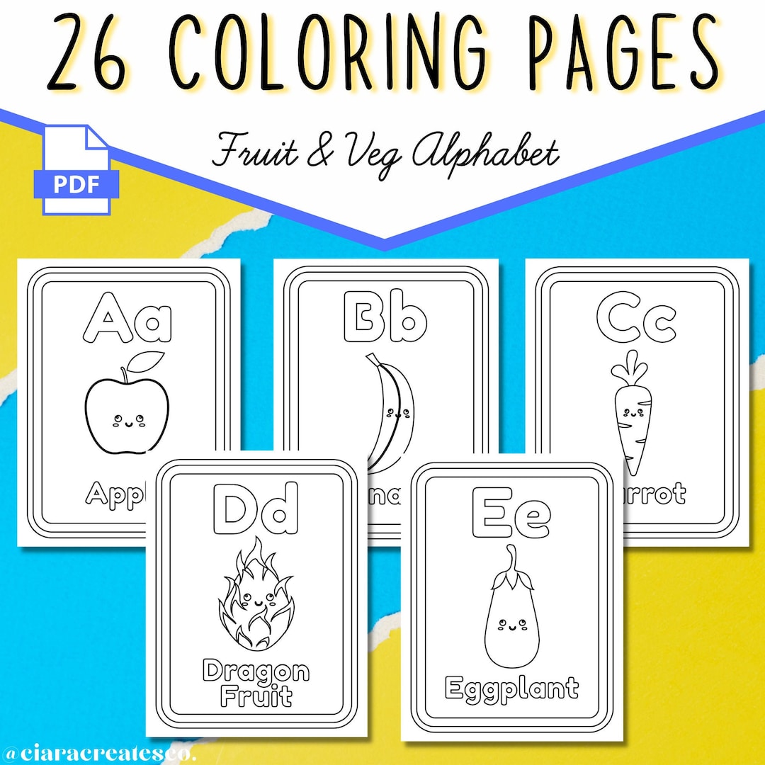Alphabet Coloring Pages, Coloring Pages for Kids, Fruit Alphabet ...