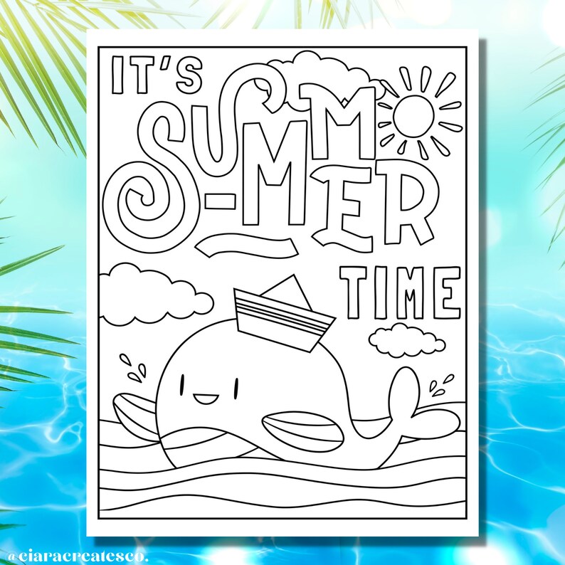30 Summer Coloring Pages, Summer Coloring Pages for Kids, Summer ...