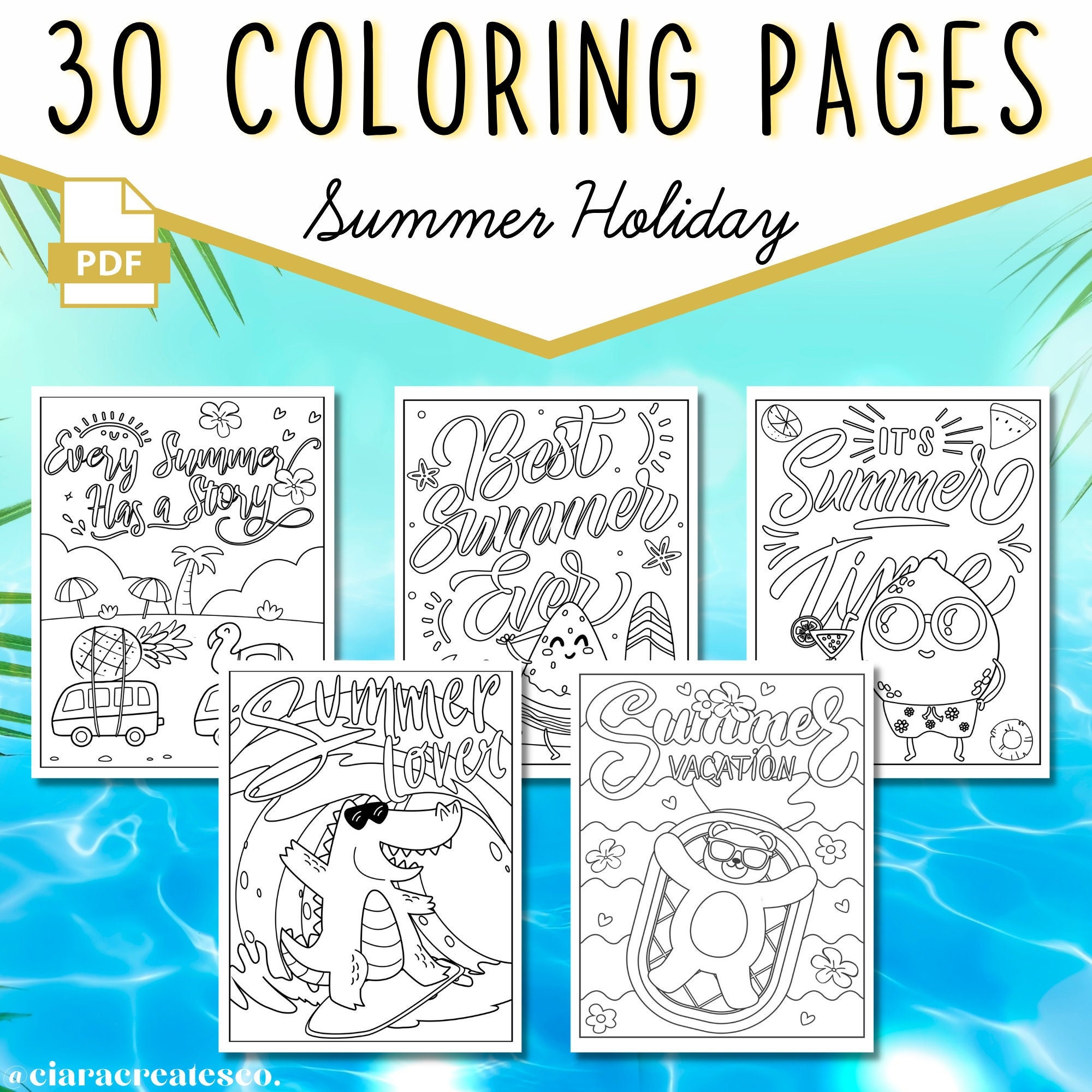 Summer Break Coloring Page