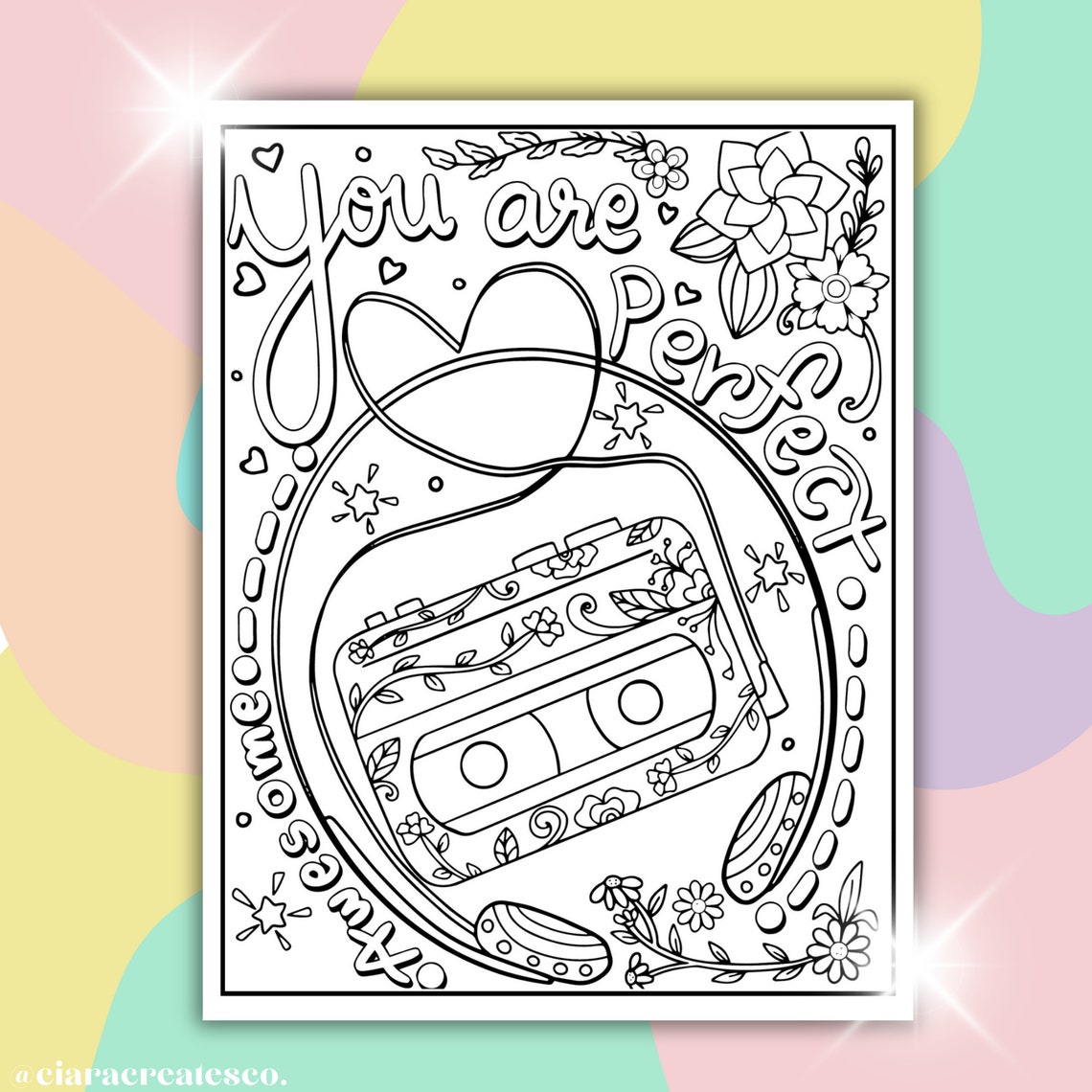 Inspirational Coloring Pages for Kids, Positive Affirmations ...