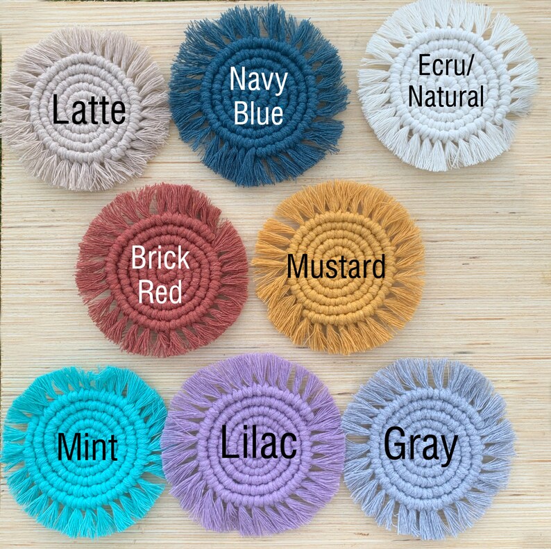 Car Cupholder Coasters set of 2 Macrame Mini Coasters - Etsy