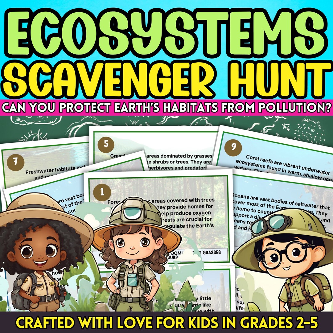 Ecosystem Scavenger Hunt: Earth Science Habitat Game (digital Download ...