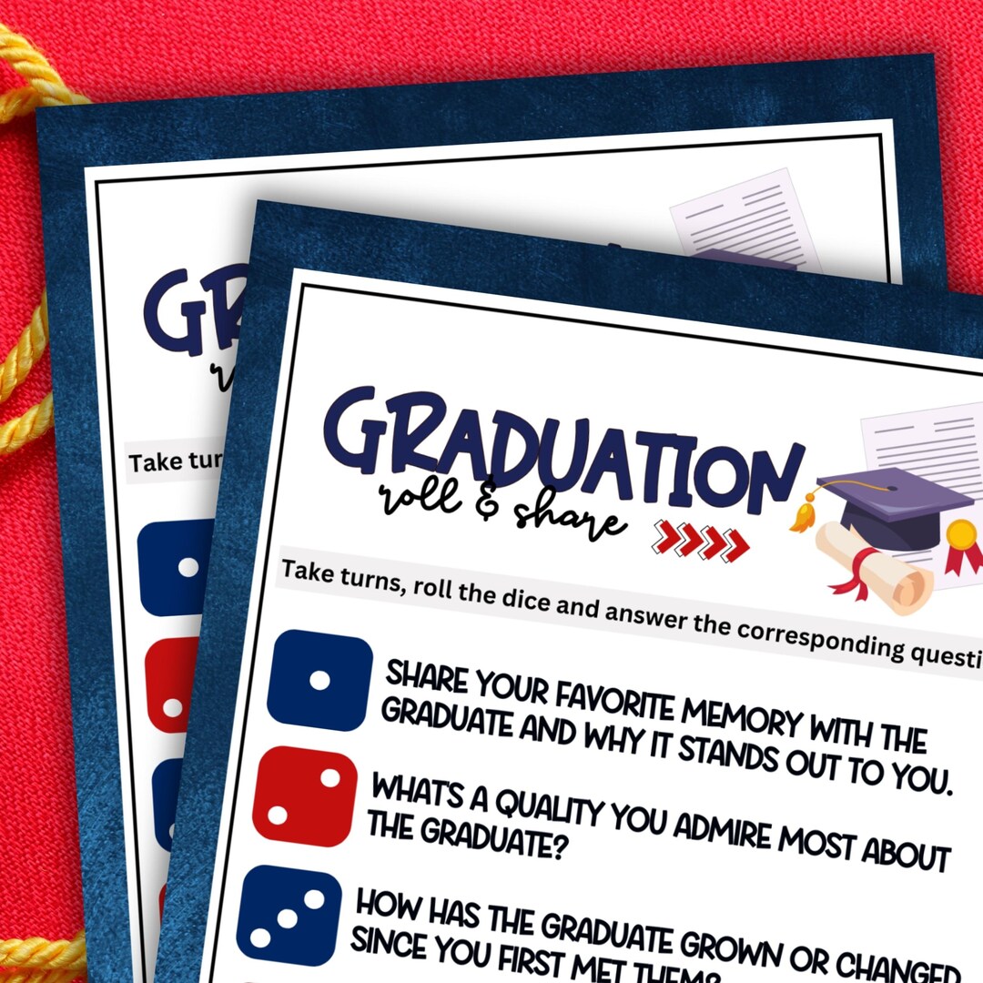 Graduation Party Roll and Share Dice Game for High School College Grad ...
