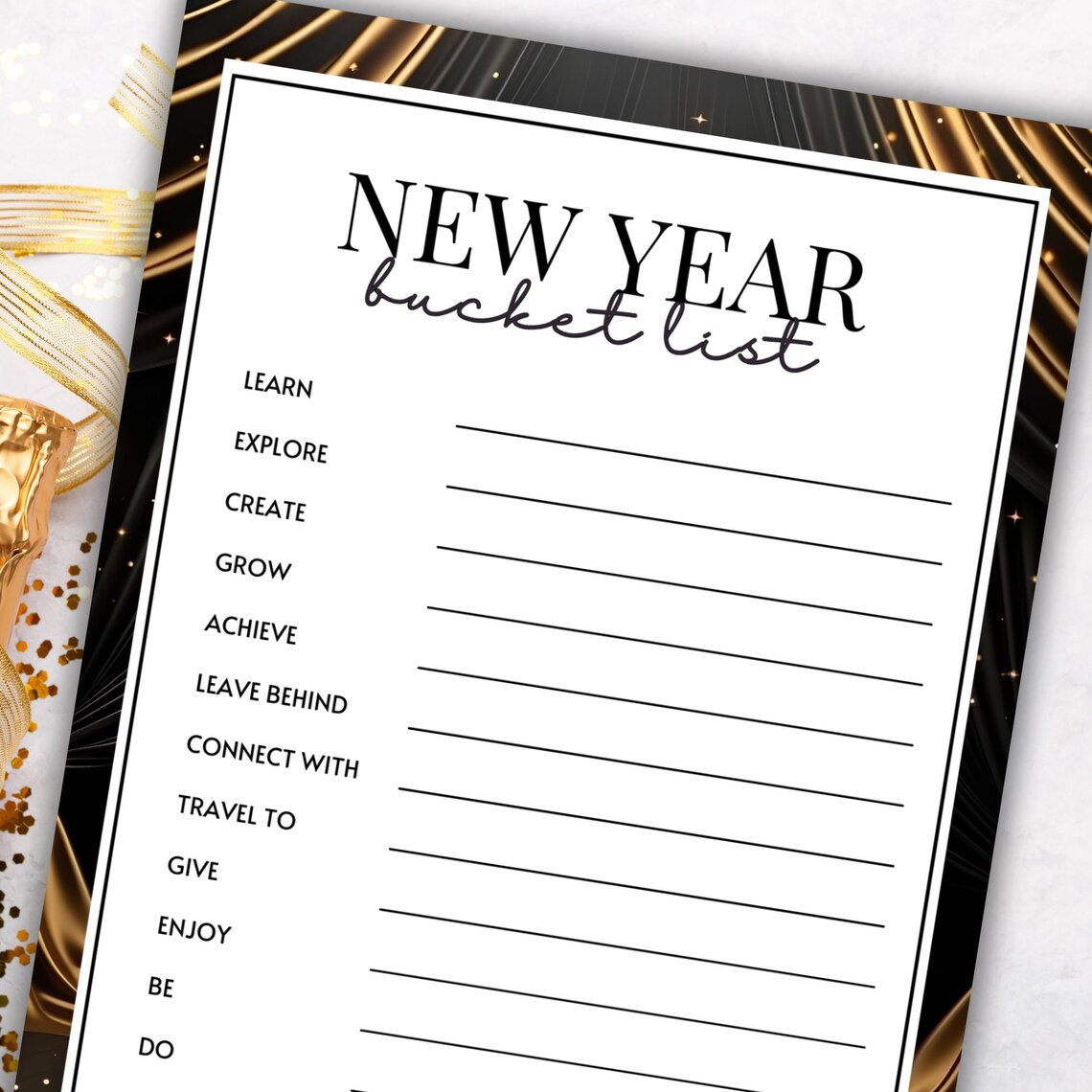 New Year's Eve Bucket List Activity Sheet (PDF) - Etsy