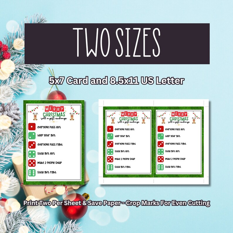 Christmas Dice White Elephant Gift Exchange Present Swap Merry Xmas ...