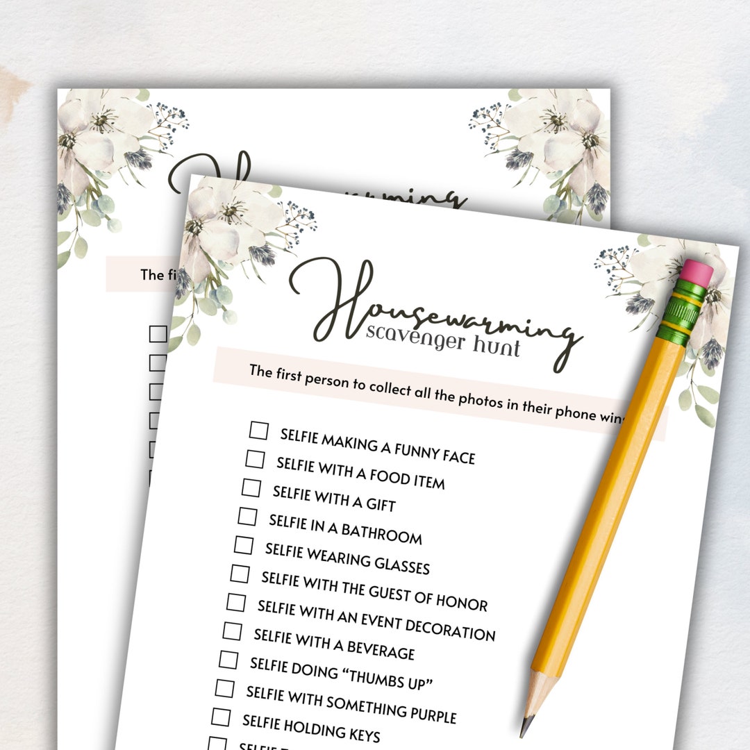 Housewarming Party Selfie Scavenger Hunt Hilarious Funny Mix and Mingle ...