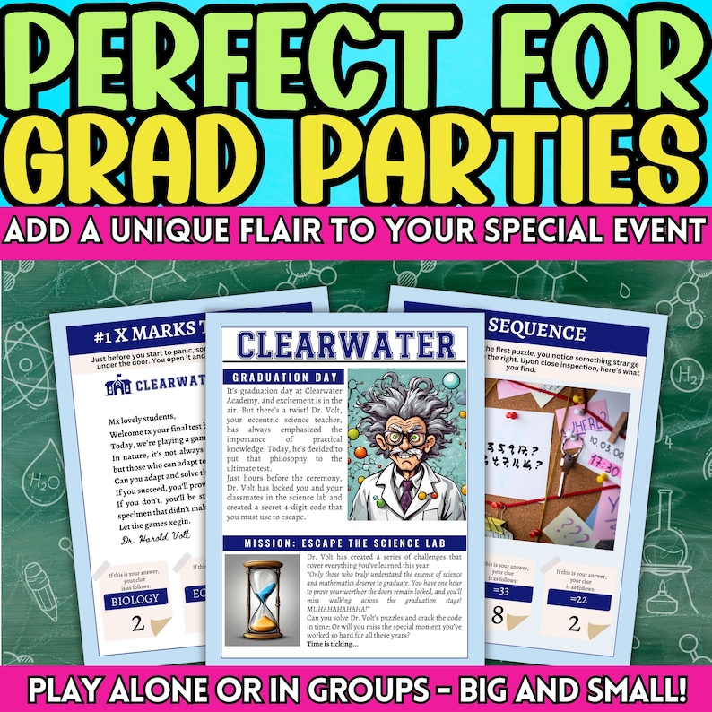 Graduation Escape Room: Dr. Volt's Science Lab Puzzles (PDF) - Etsy