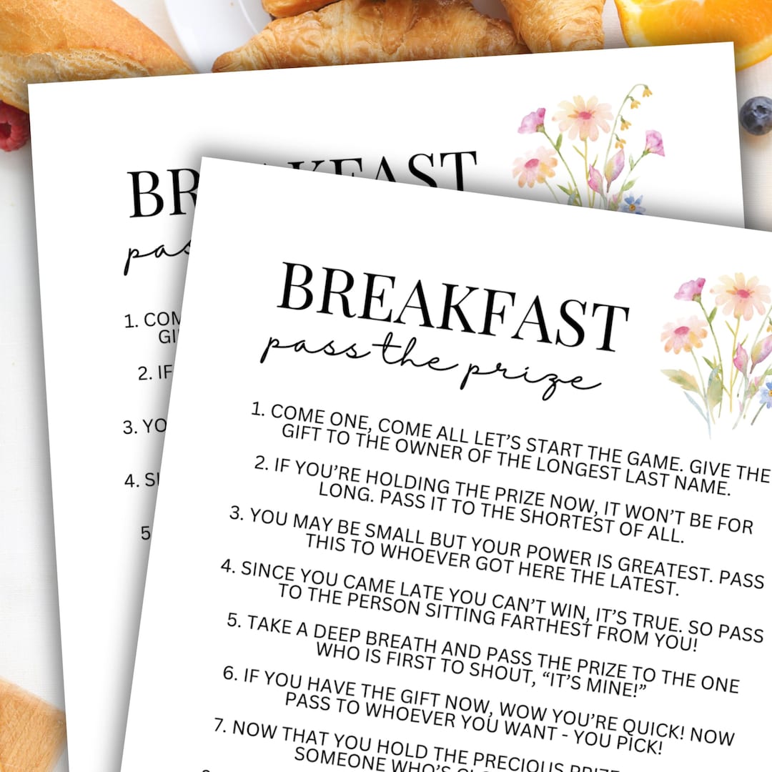 Breakfast Pass the Prize Left Right Game | Pancakes & Pajamas Party ...