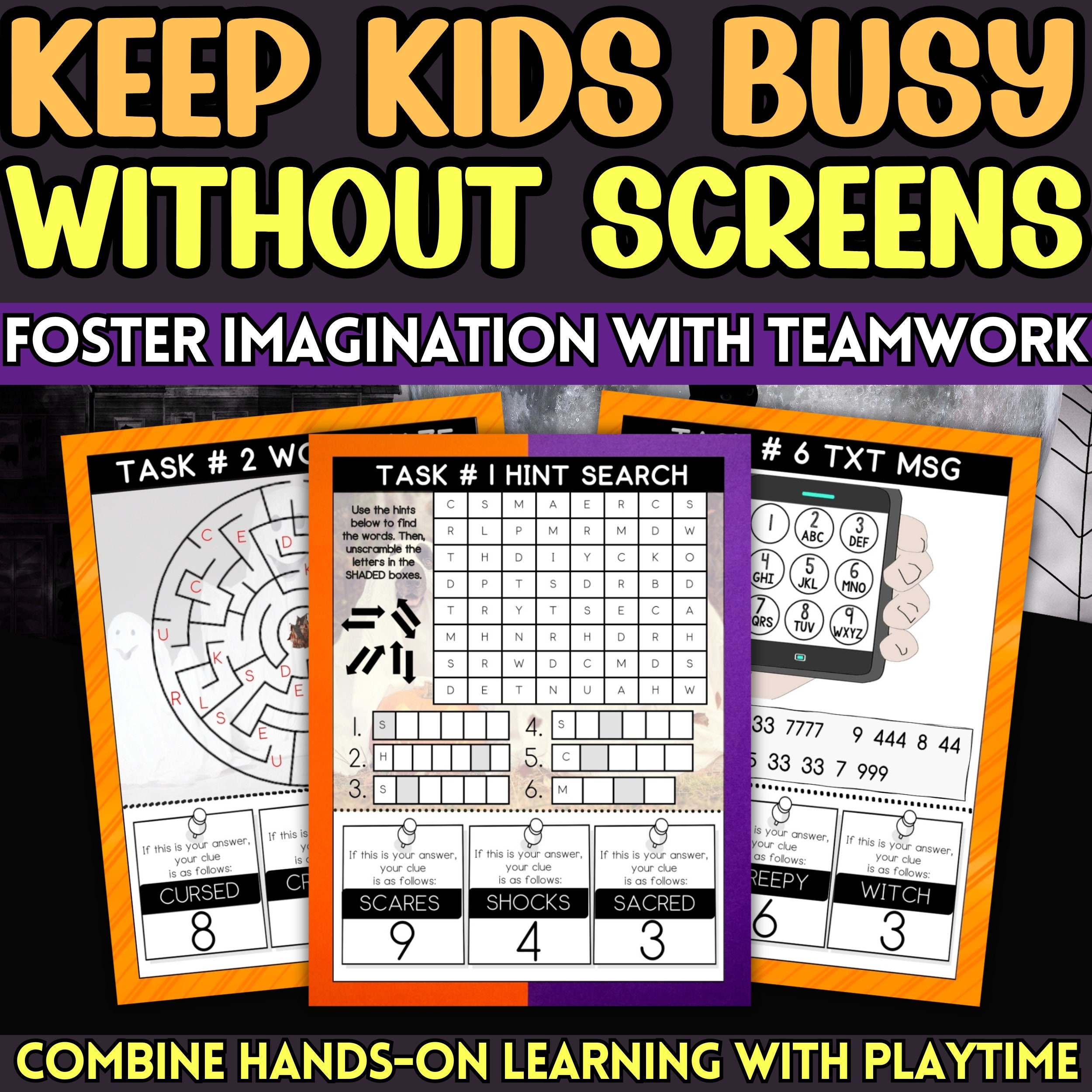 Haunted Mansion Escape Room Game: Teen Mystery, Printable Puzzles (PDF ...