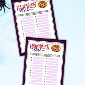 Halloween Party Game A to Z Word Race Printable Puzzle Activities for ...