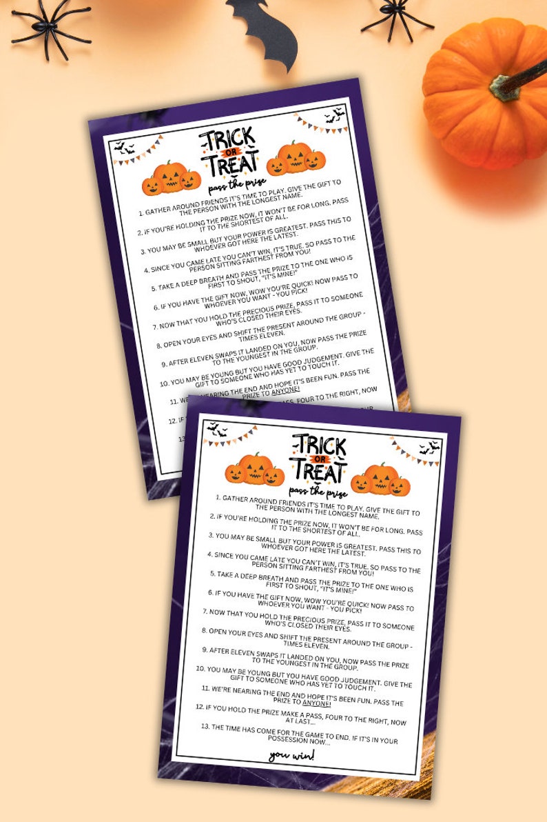 Halloween Pass the Prize Game: Spooky Party Activity (PDF) - Etsy
