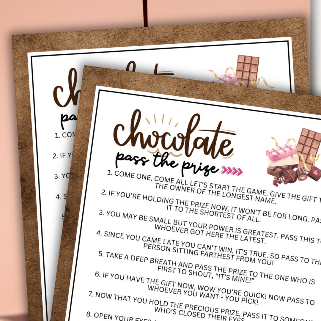 Chocolate Pass the Prize Game: Fun Party Activity (PDF Download) - Etsy
