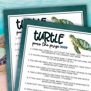 Turtle Pass the Prize Game: Ocean Party Activity (PDF) - Etsy