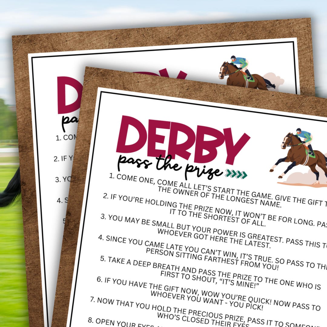 Kentucky Derby Game: Pass the Prize - Southern Charm (PDF) - Etsy
