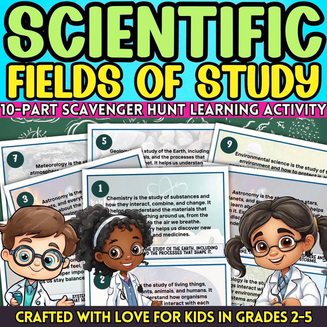Science Scavenger Hunt Game: Scientific Fields Adventure (digital ...