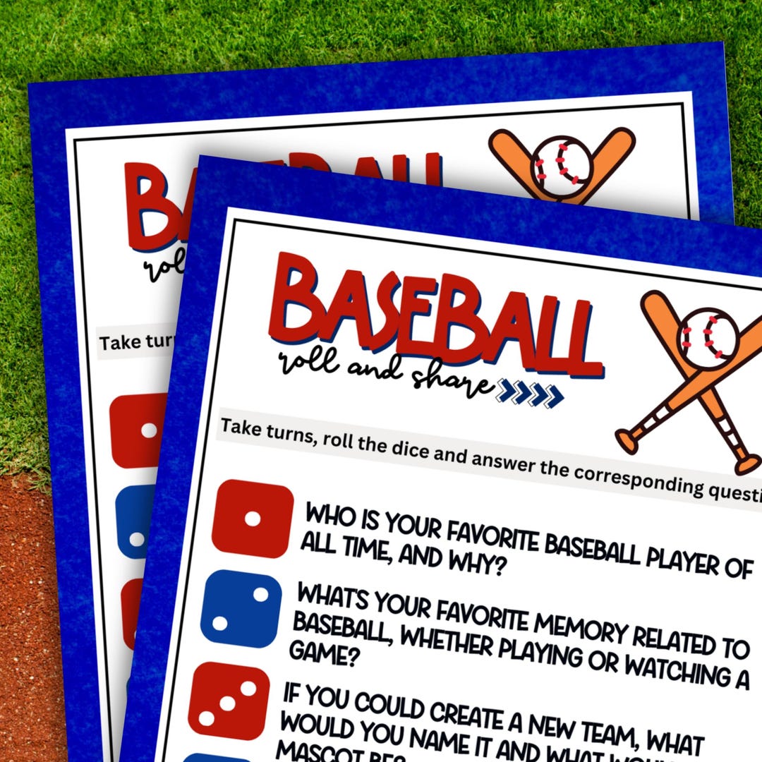 Baseball Roll and Share Dice Game Fun Printable PDF for Birthday Party ...
