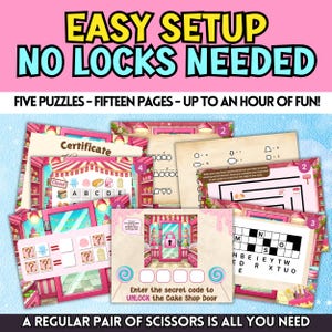 Birthday Cake Escape Room DIY Printable Party Puzzle Game Activity for ...